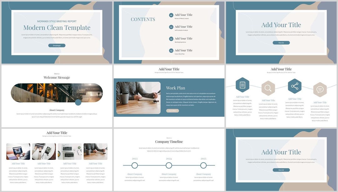 Minimal Modern Clean Style Powerpoint Template - Etsy