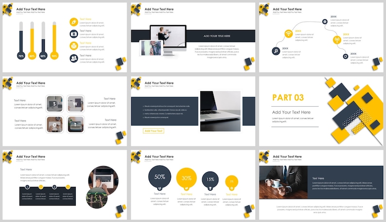 Yellow Minimal Business Report Template - Etsy