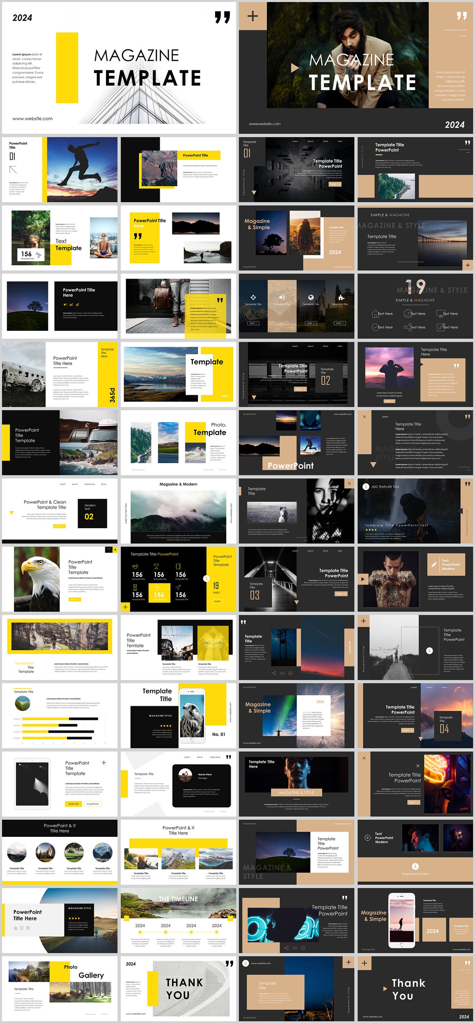 10 in 1 Bundle Modern Clean Magazine Style Report Powerpoint Template ...
