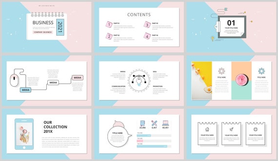 Minimal Modern Clean Style Powerpoint Template | Etsy