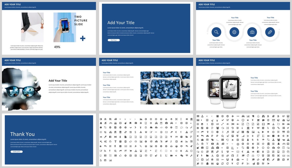 Minimal Blue Business Powerpoint Template - Etsy