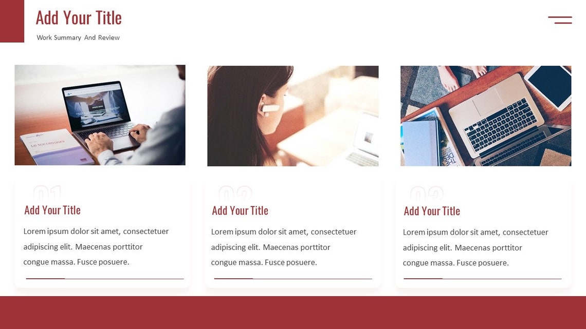 Minimal Red Business Powerpoint Template - Etsy