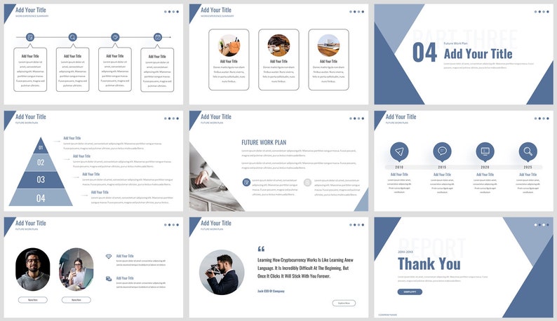 Minimal Blue Business Powerpoint Template - Etsy