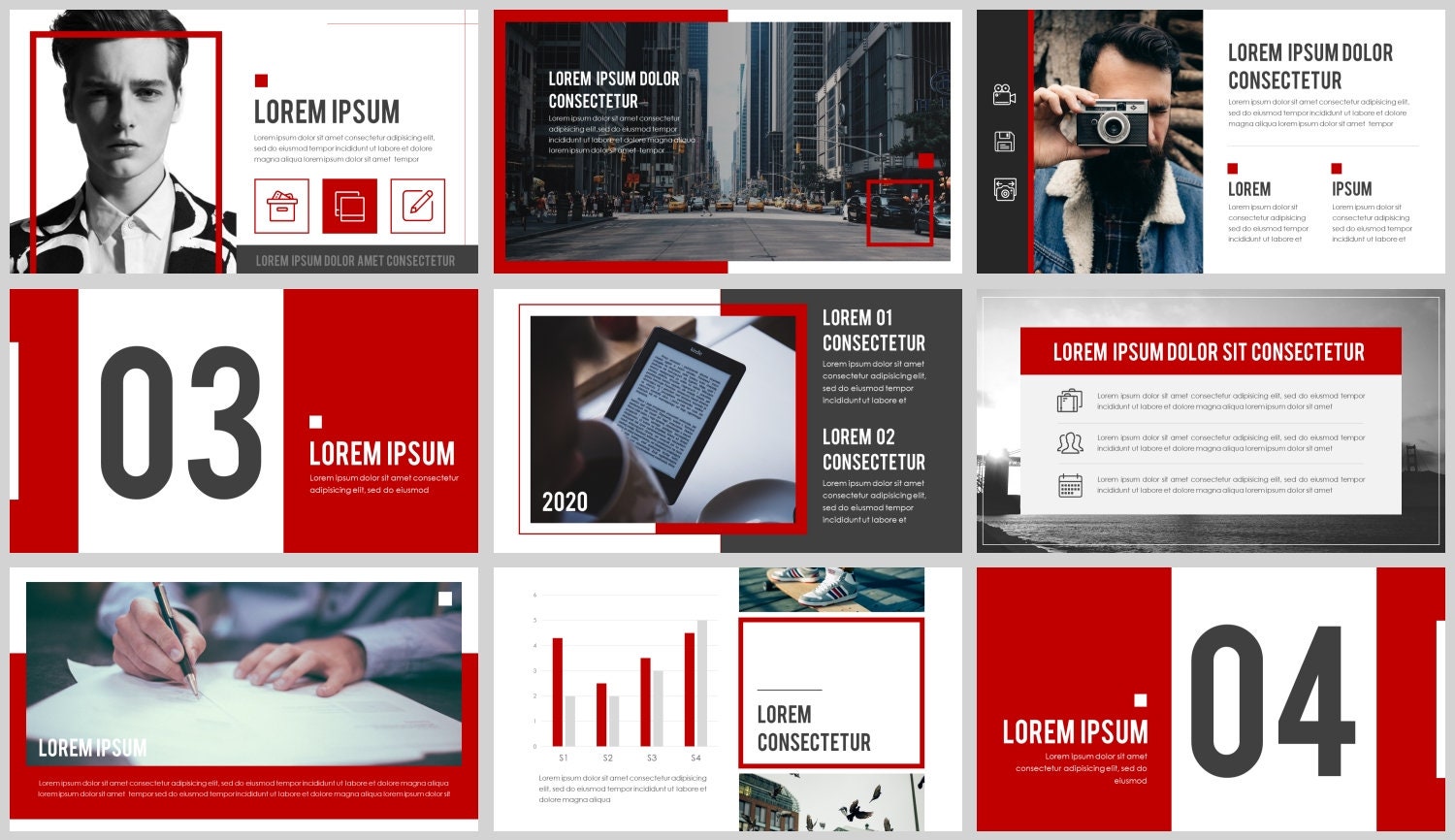 Simple Magazine Style Powerpoint Template2 - Etsy