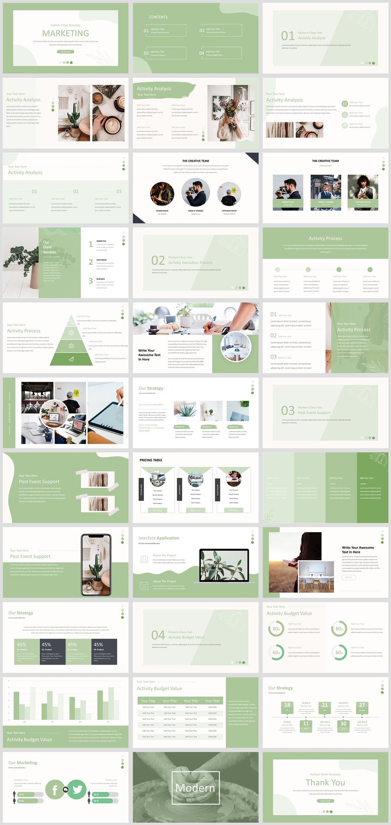 Minimal Modern Clean Style Powerpoint Template - Etsy