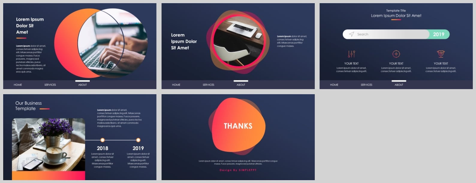 Creative Gradient Business Report Powerpoint Template - Etsy