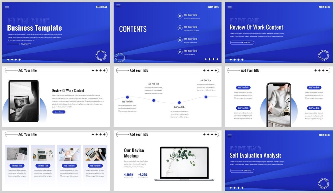 Minimal Blue Business Powerpoint Template - Etsy