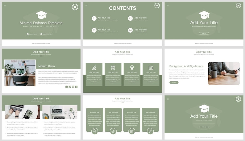 Minimal Clean Graduation Defense Powerpoint Template - Etsy