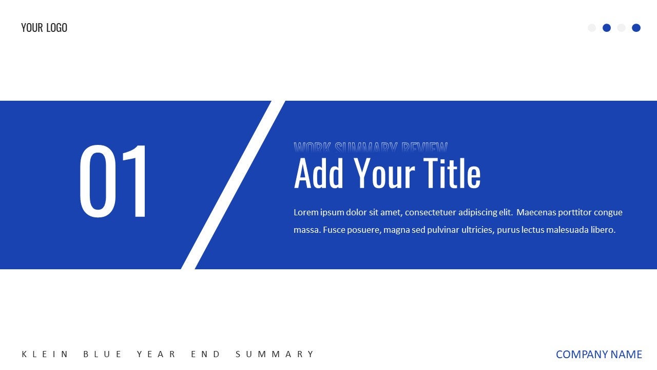 Minimal Blue Work Summary Powerpoint Template - Etsy