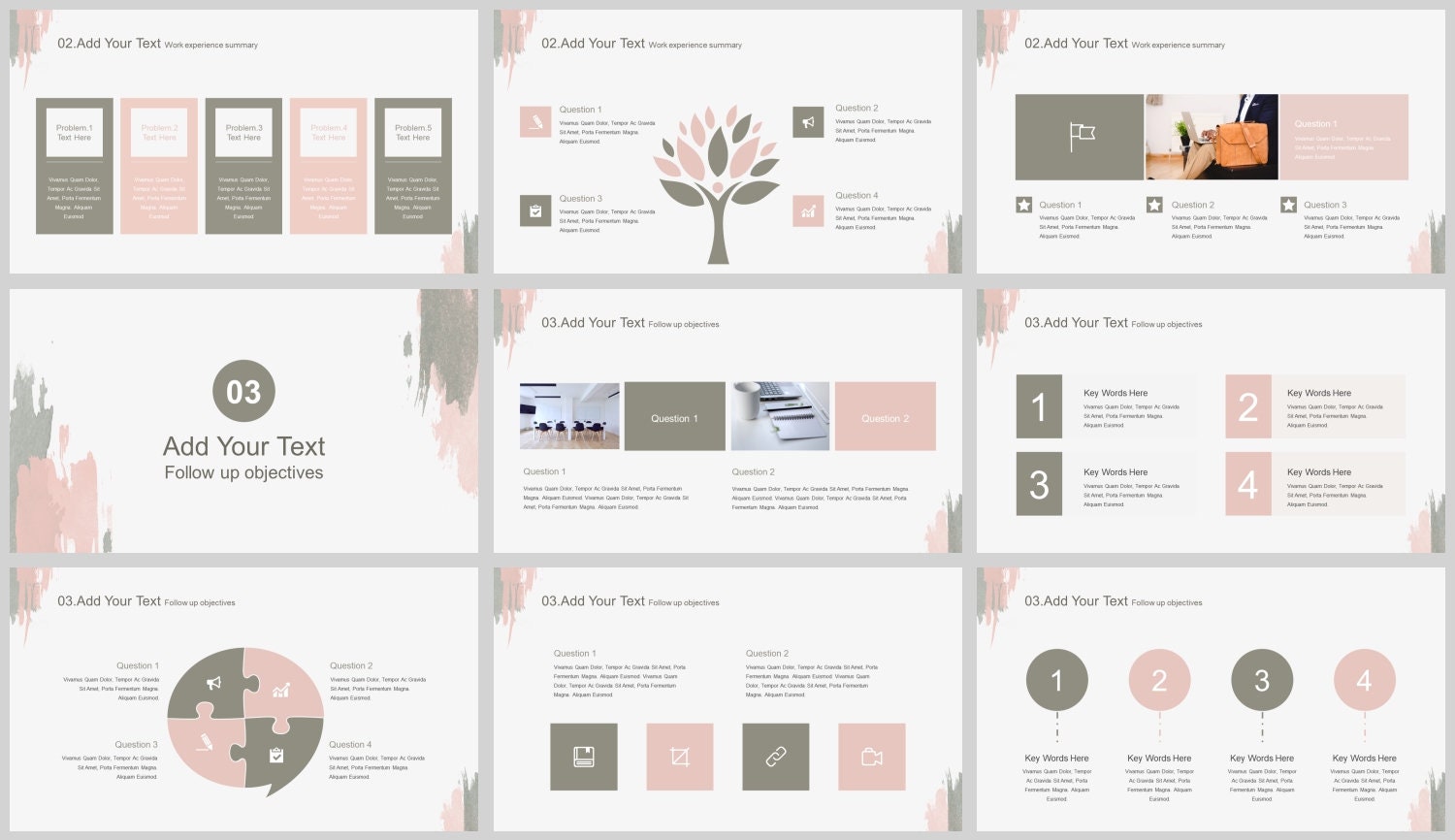Minimal Water-color Style Powerpoint Template - Etsy