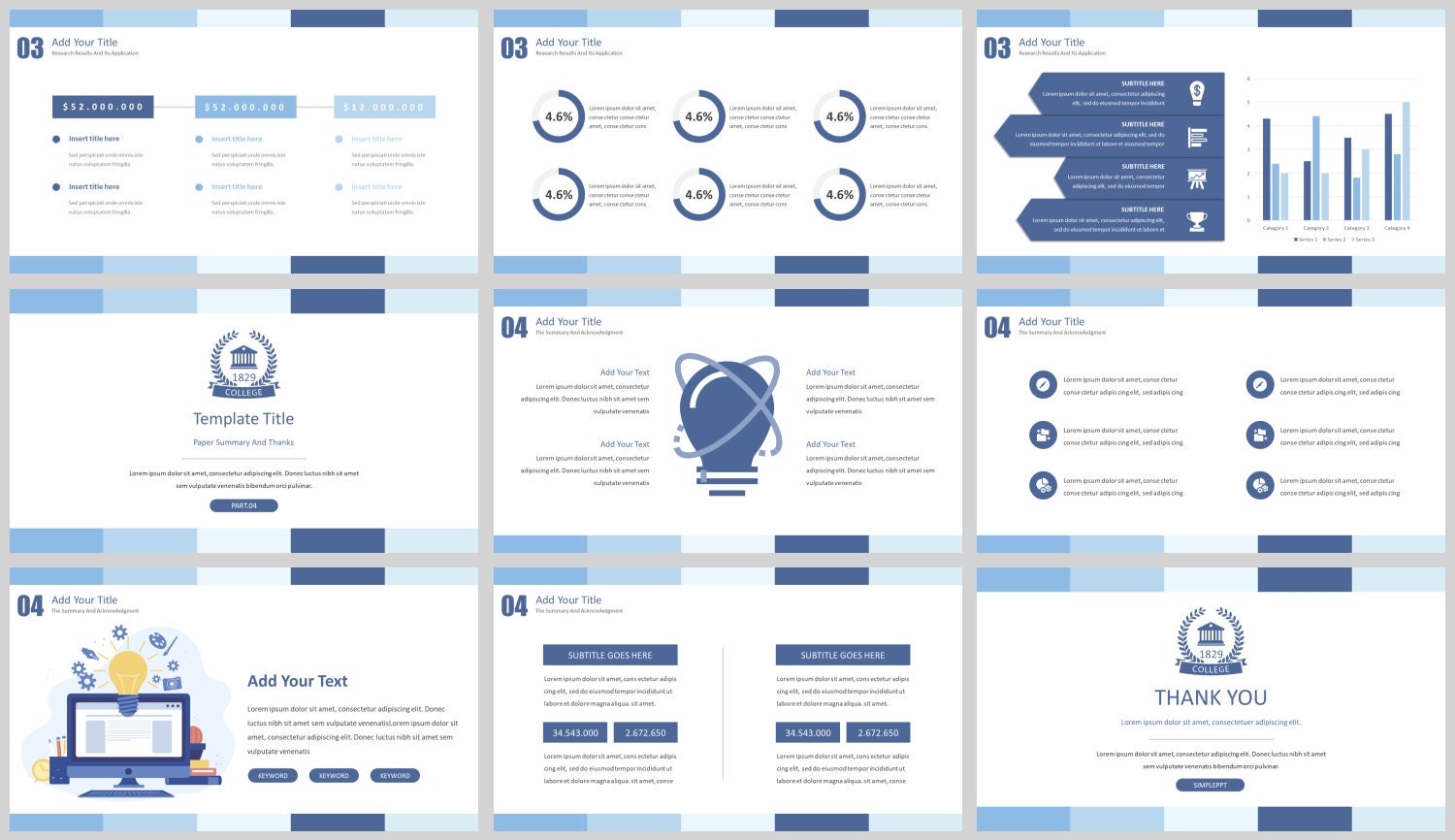 Minimal Blue Graduation Reply Powerpoint Template - Etsy