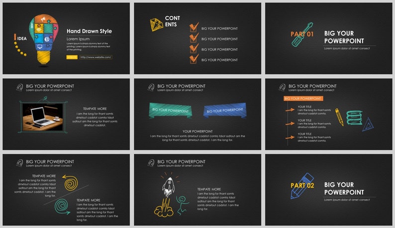 Handdraw Style Report Powerpoint Template - Etsy