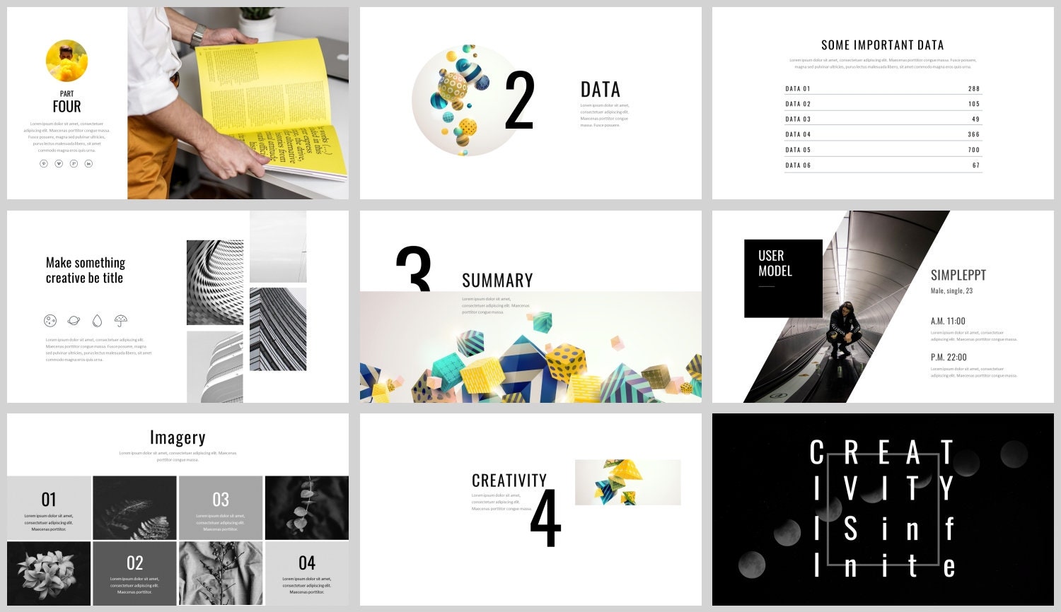 Minimal Magazine Style Powerpoint Template - Etsy