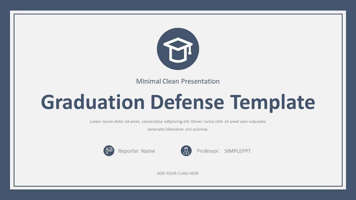 Minimal Clean Graduation Defense PowerPoint Template | Etsy