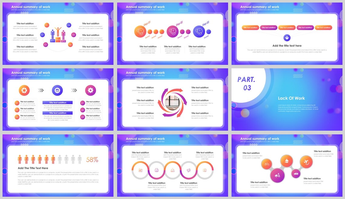 Creative Gradient Business Report Powerpoint Template | Etsy