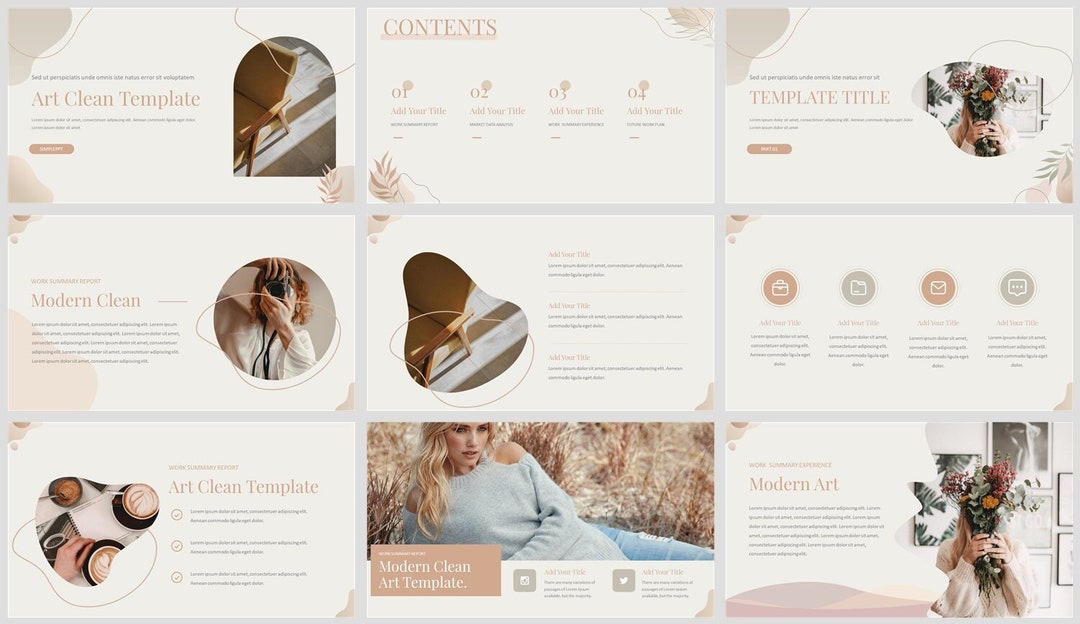Minimal Modern Clean Style Powerpoint Template - Etsy
