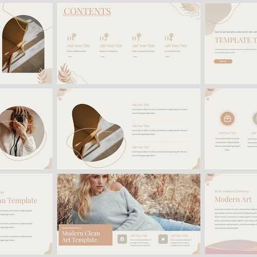 Minimal Modern Clean Style Powerpoint Template - Etsy
