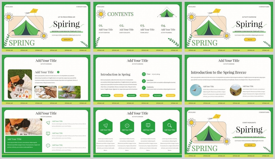Minimal Modern Clean Spring Powerpoint Template - Etsy