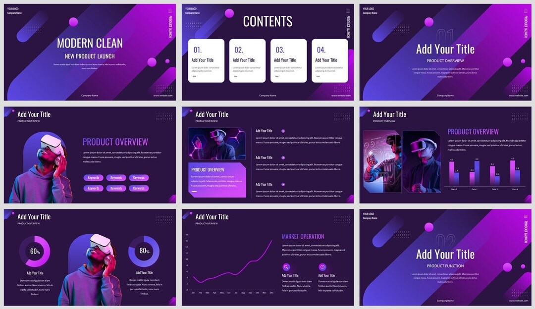 Modern Clean Technology Powerpoint Template - Etsy