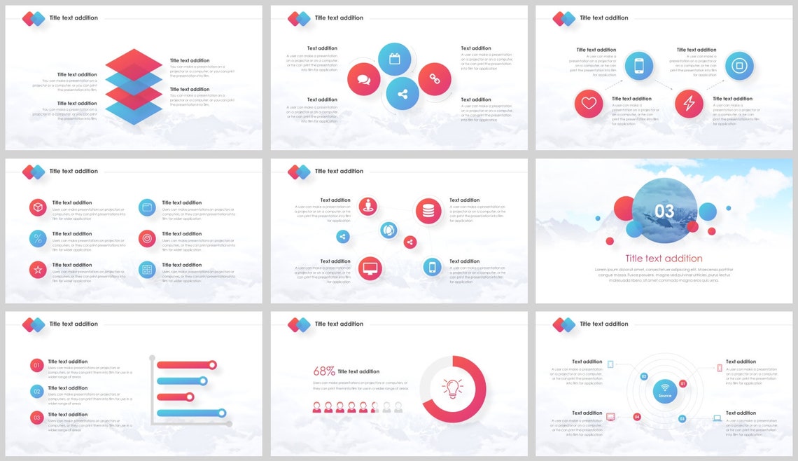 Creative Gradient Business Report Powerpoint Template02 - Etsy