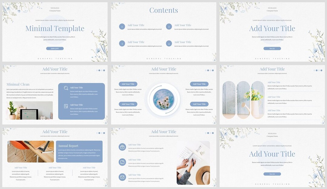Minimal Work Summary Powerpoint Template - Etsy