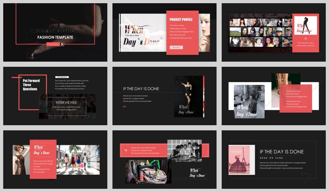 Red Minimal Fashion Report Template 02 - Etsy