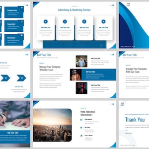 Minimal Blue Business Powerpoint Template - Etsy