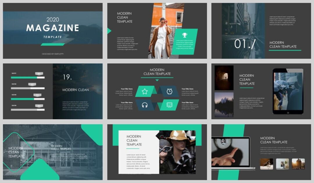Minimal Magazine Style Powerpoint Template - Etsy
