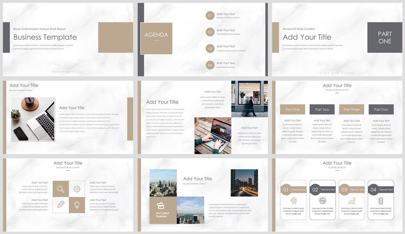 Minimal Marble Magazine Style Powerpoint Template - Etsy