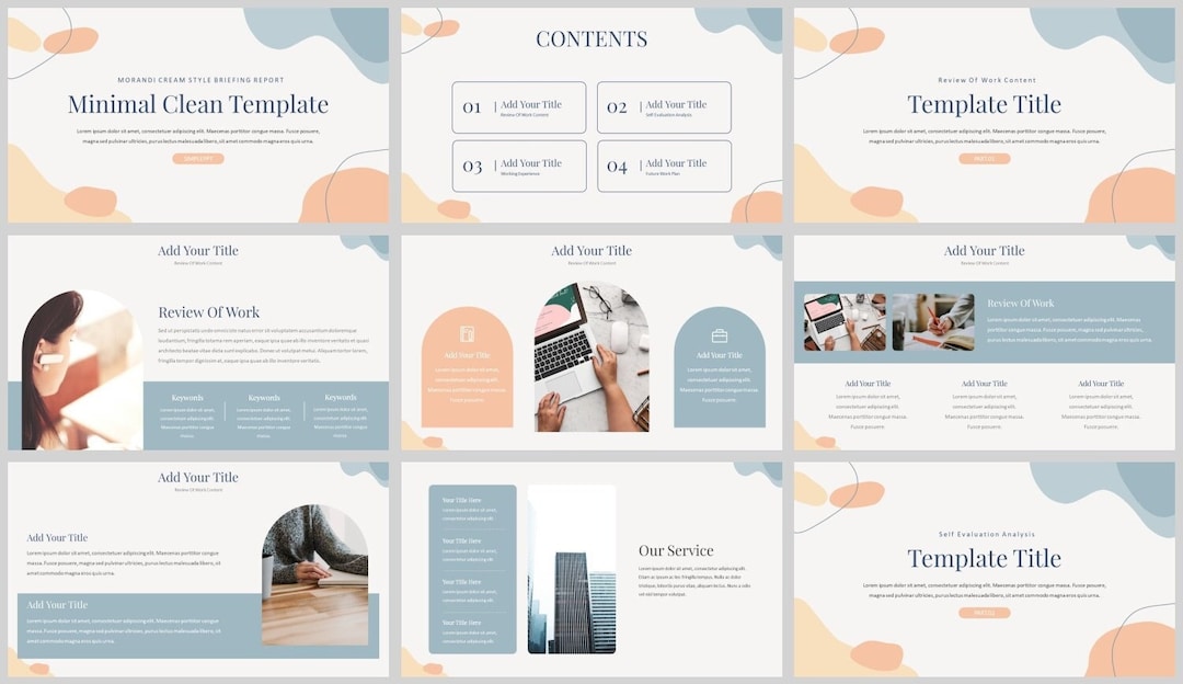 Minimal Work Summary Powerpoint Template - Etsy