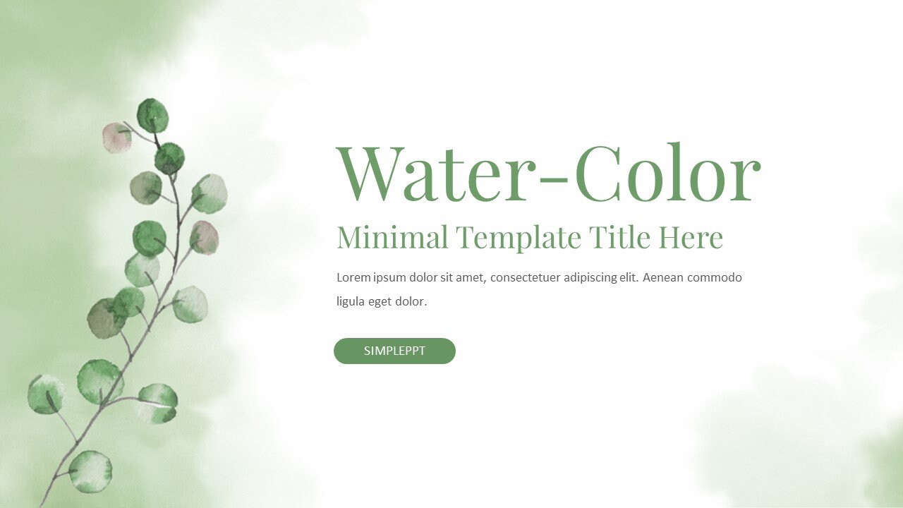 Minimal Water-color Clean Powerpoint Template - Etsy