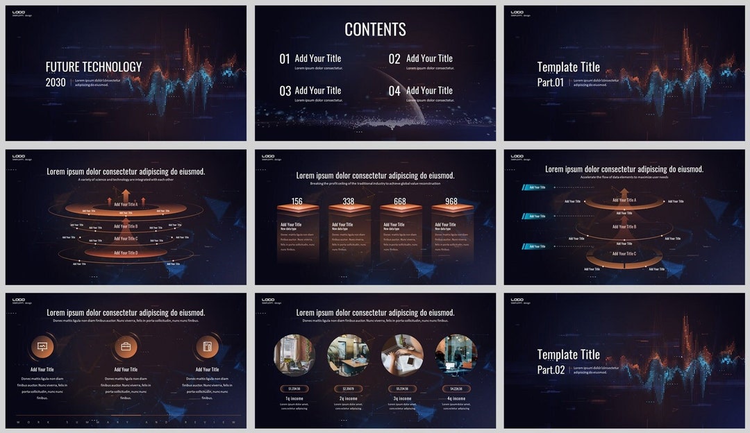 Modern Future Technology Report Powerpoint Template - Etsy