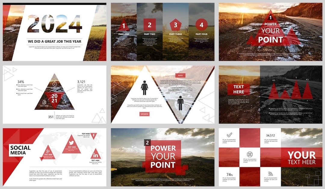 Simple Magazine Style Powerpoint Template 05 - Etsy