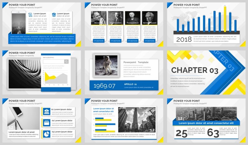 Simple Magazine Style Powerpoint Template05 - Etsy