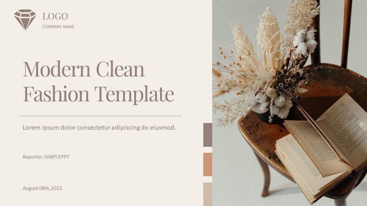 Minimal Modern Clean Report Powerpoint Template - Etsy