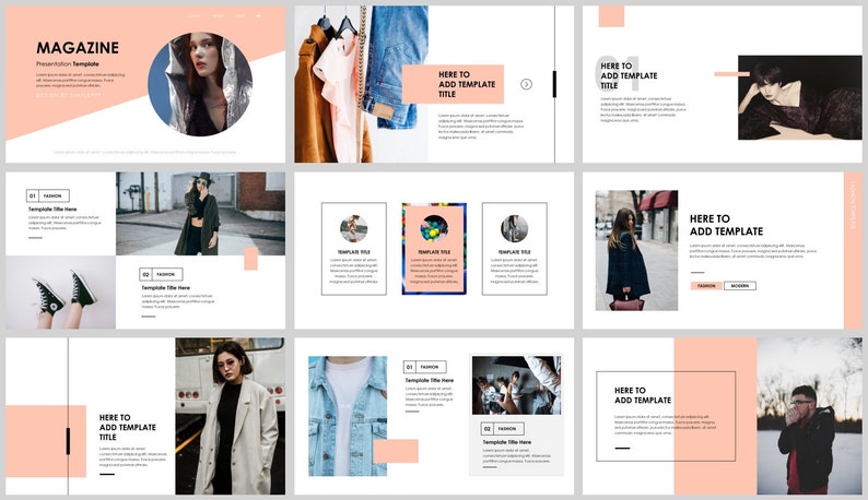 Pink Minimal Magazine Style Powerpoint Template - Etsy