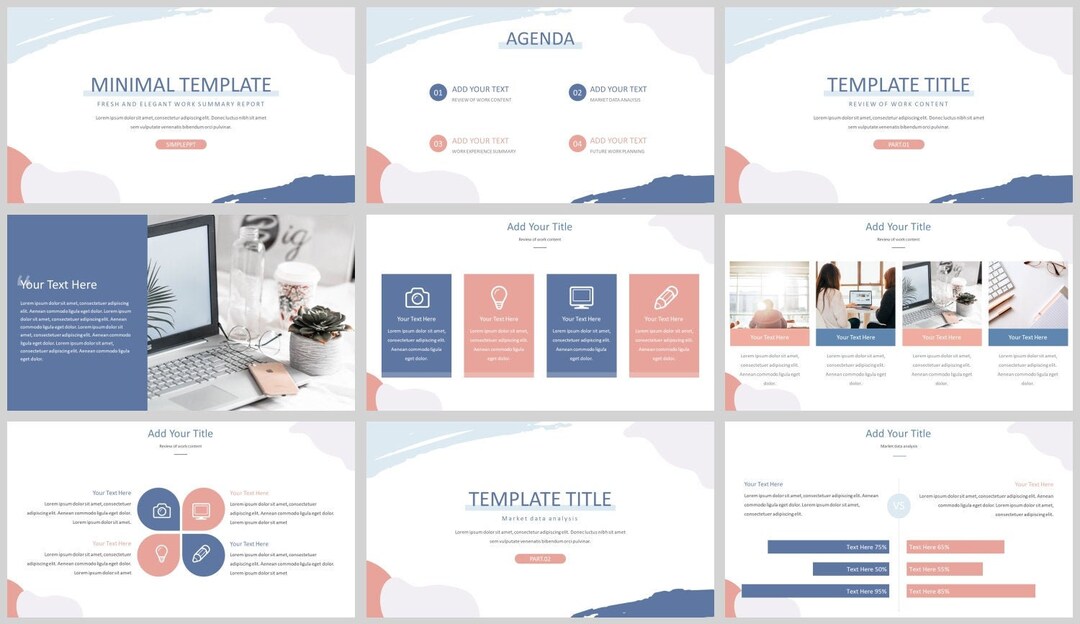 Minimal Magazine Style Work Report Template - Etsy