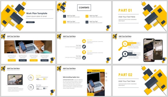 Yellow Minimal Business Report Template | Etsy