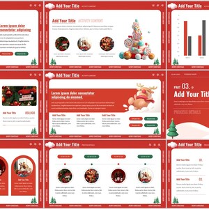 Merry Christmas Annual Summary Powerpoint Template - Etsy