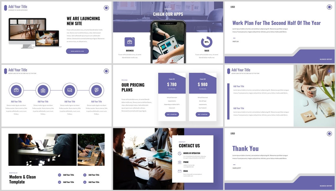 Minimal Clean Business Powerpoint Template - Etsy