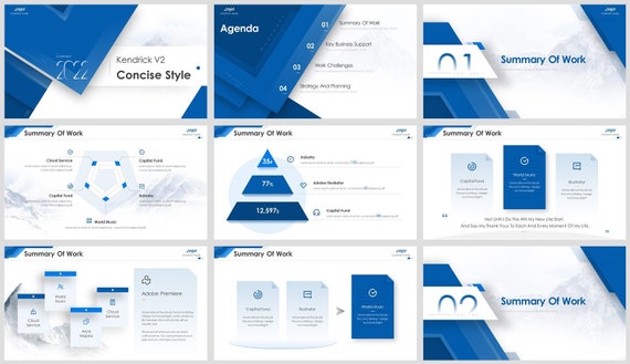 Creative Business Work Report Powerpoint Template - Etsy