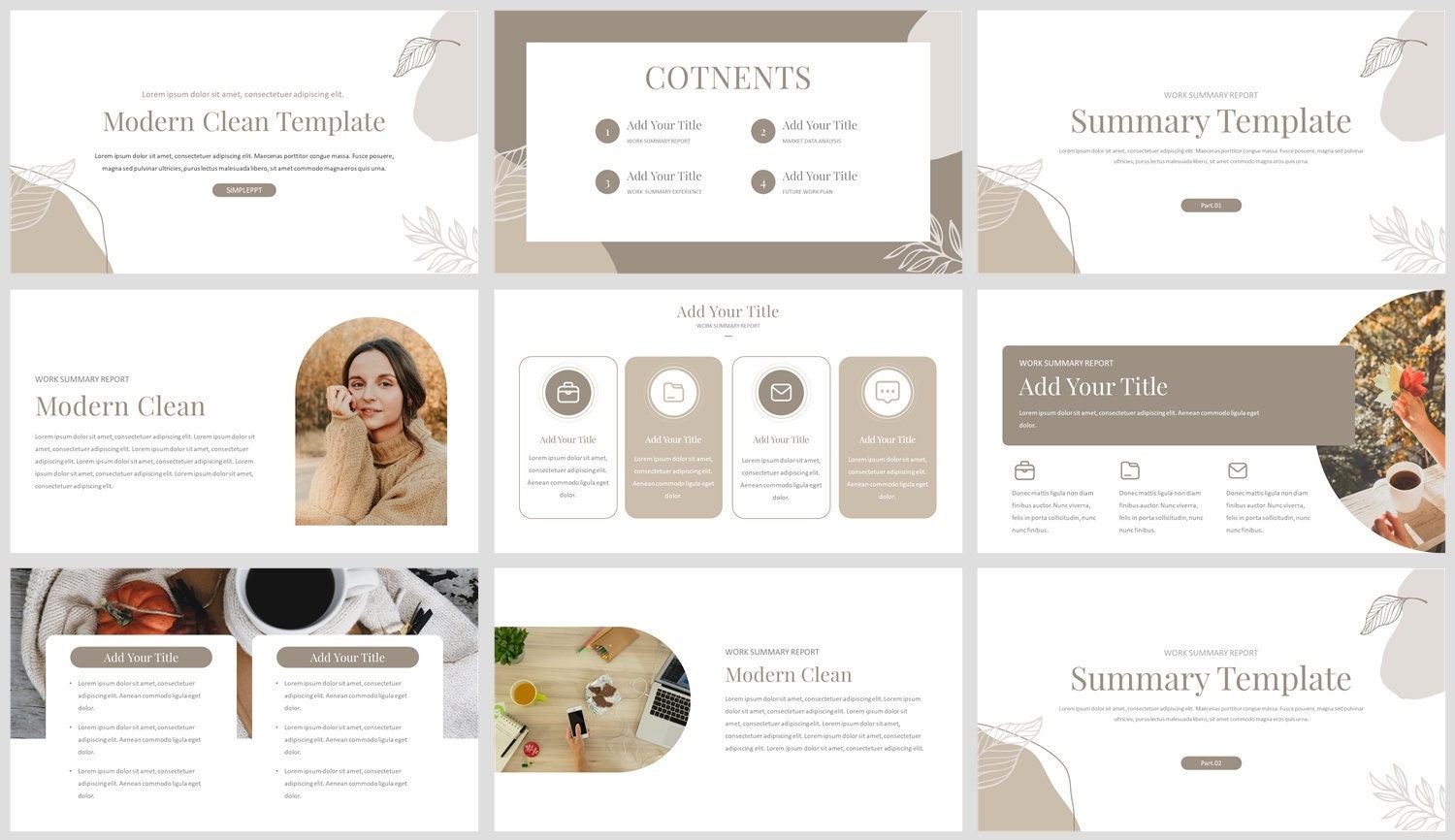 Minimal Clean Report Powerpoint Template - Etsy