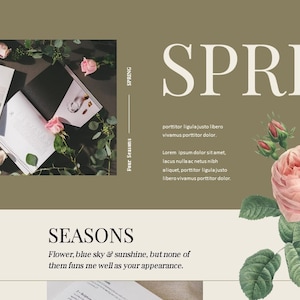 Minimal Green Spring Report Powerpoint Template - Etsy Canada