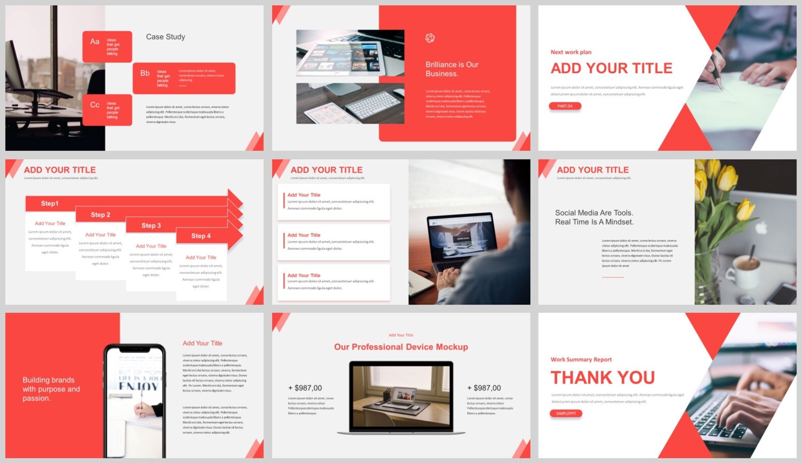 Minimal Blue Business Powerpoint Template - Etsy