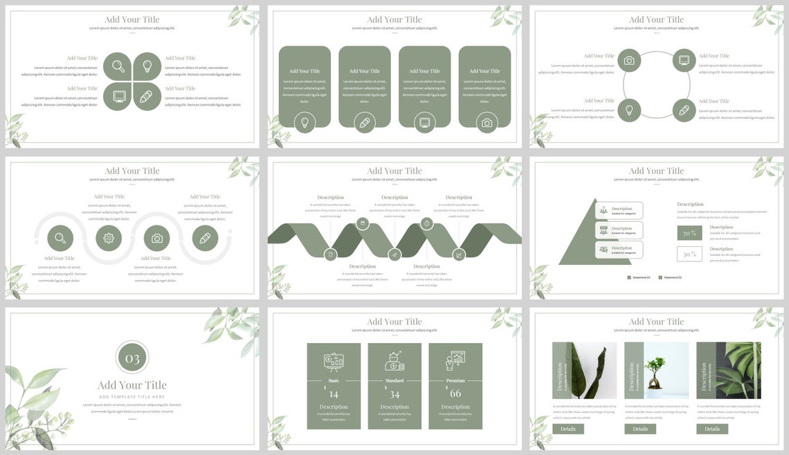 Minimal Clean Report Powerpoint Template - Etsy