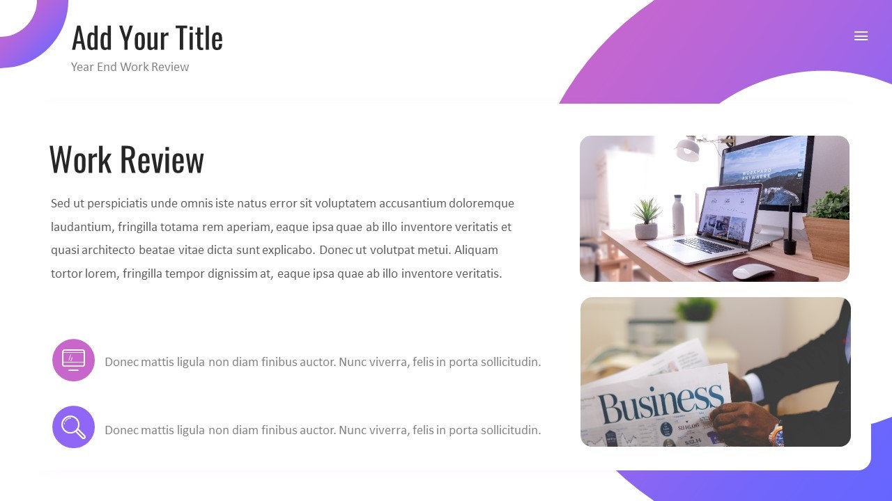 Minimal Work Summary Powerpoint Template - Etsy