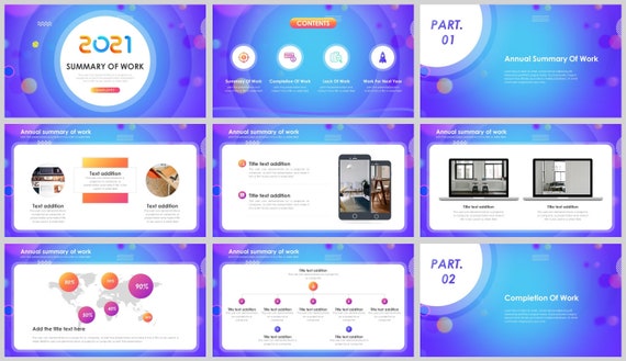Creative Gradient Business Report Powerpoint Template | Etsy