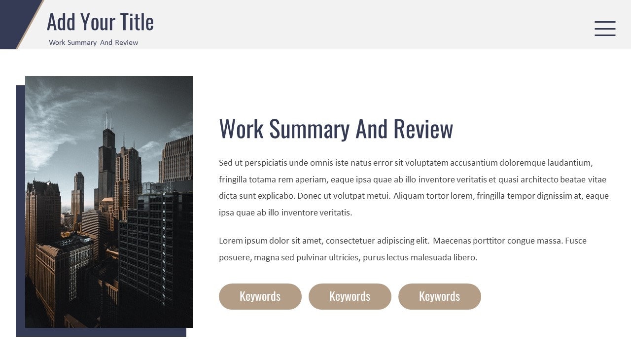 Minimal Work Summary Powerpoint Template - Etsy