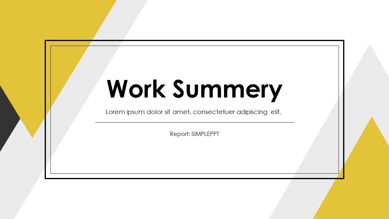 Minimal Work Summery Business Powerpoint Template - Etsy