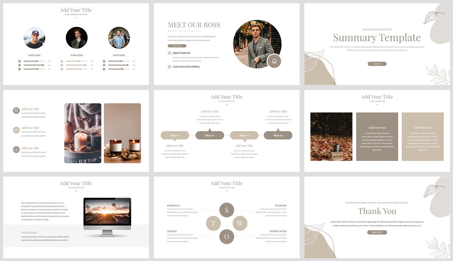 Minimal Clean Report Powerpoint Template - Etsy